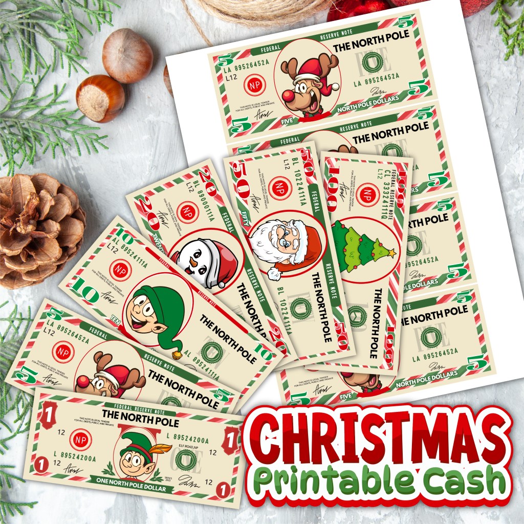 Christmas Printable Cash For Kids {Free Printable} - Heartmade Holidays